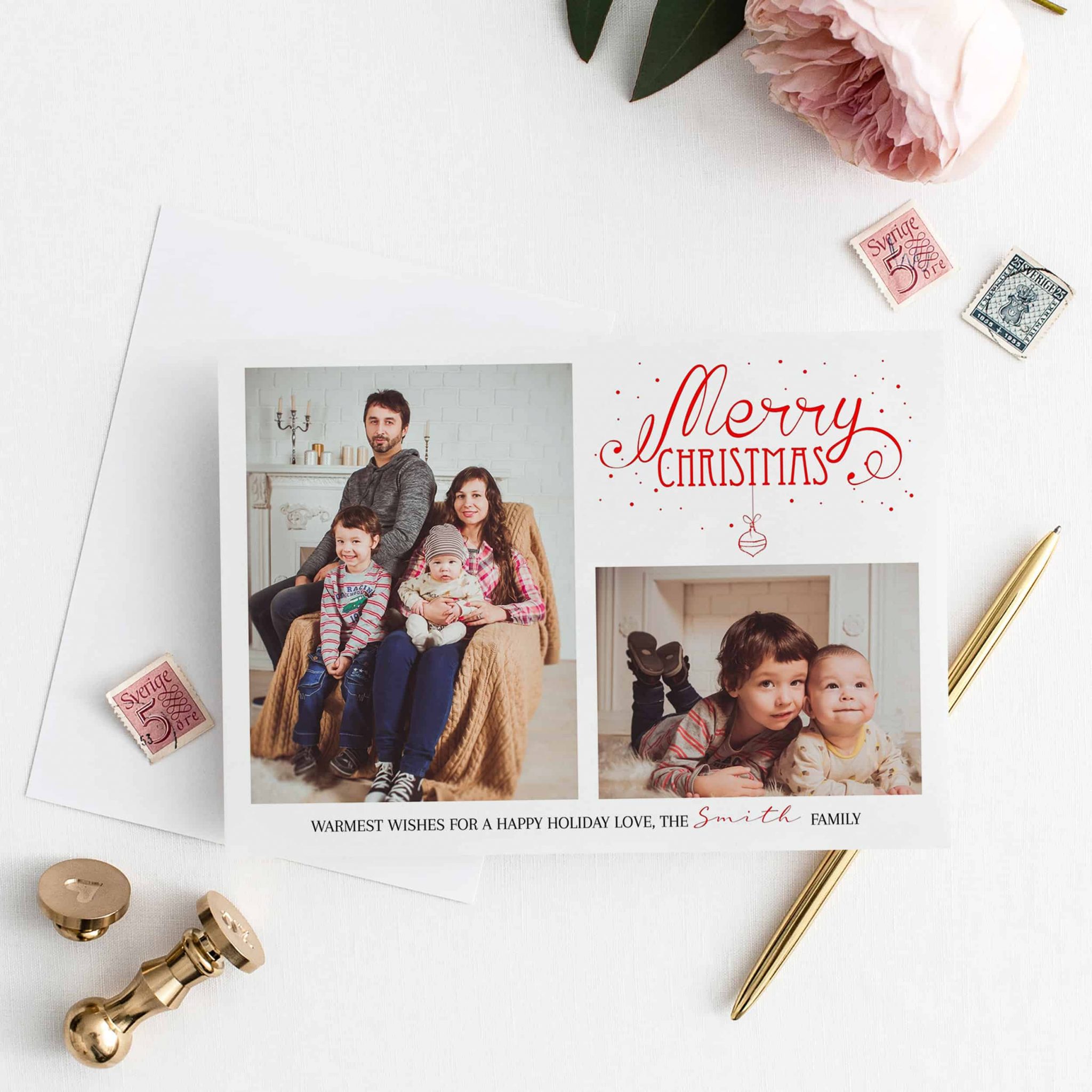 Family Holiday Photo Collage Christmas Card - Do It Yourself Printables