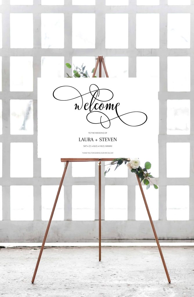 Calligraphy Welcome Sign Printable Template | Do It Yourself Printables