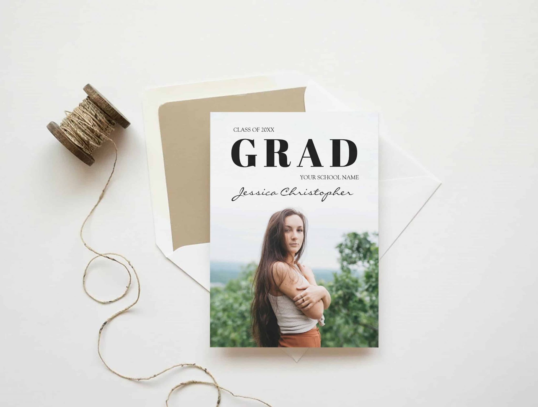 Elegant Grad 5 Photo Collage Graduation Announcement | Do It Yourself ...
