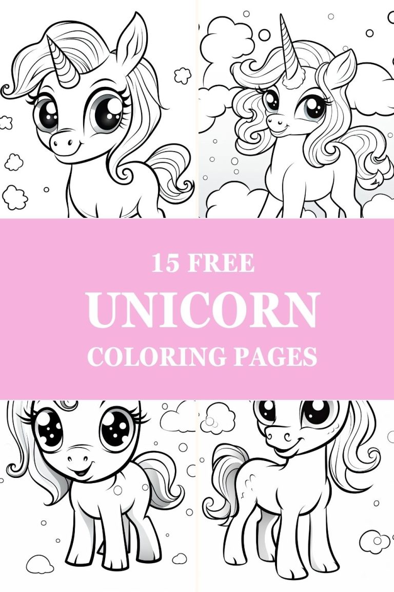 15 Free Cute Unicorn Coloring Pages For Kids & Adults | DIY Printables