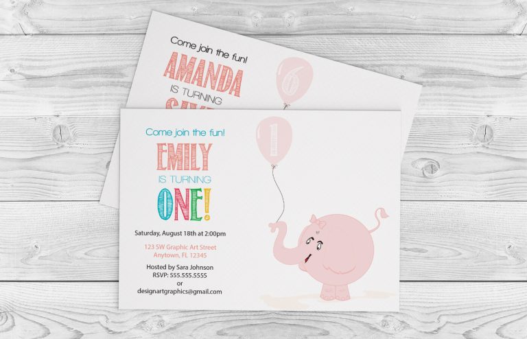 FREE Elephant Birthday Printable Invitation Template For Kids' Birthday ...