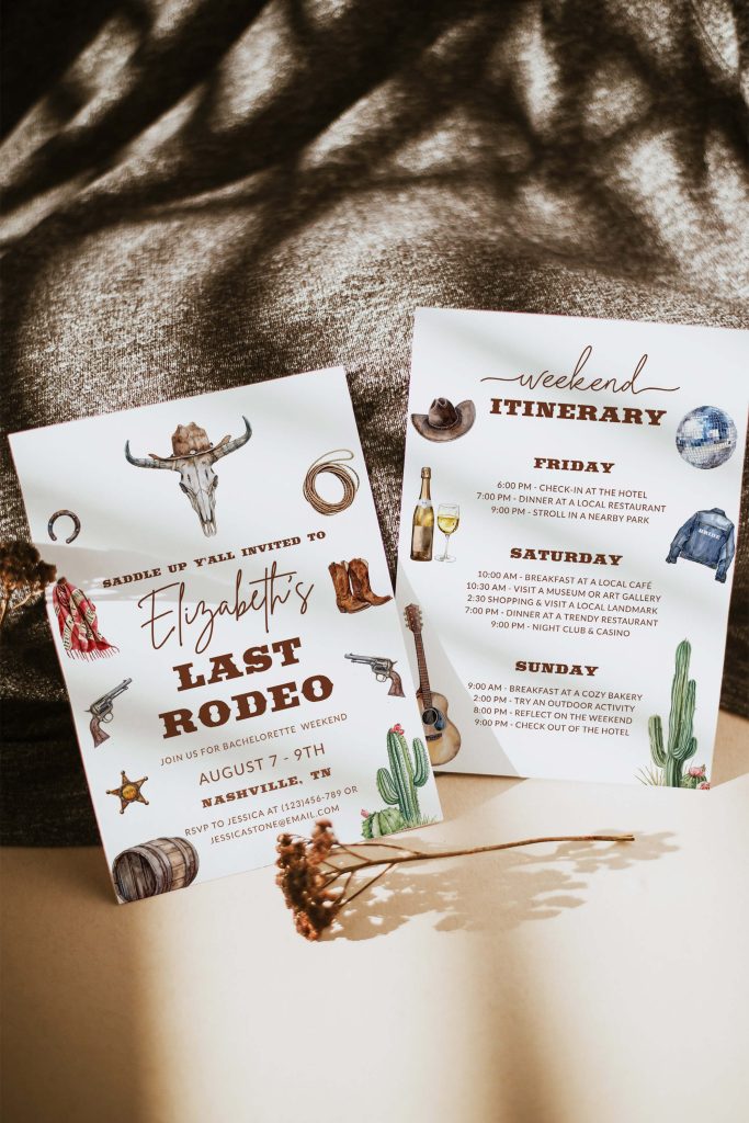 Last Rodeo Bachelorette Invitation Template | DIY Printables