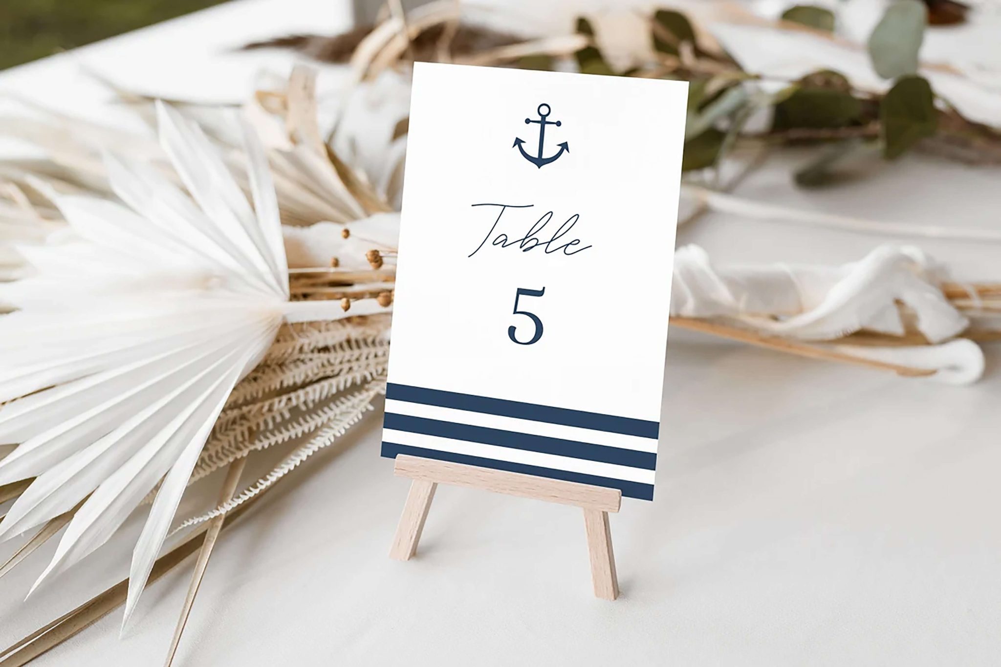 Anchor & Stripes Nautical Table Numbers Template | Do It Yourself ...