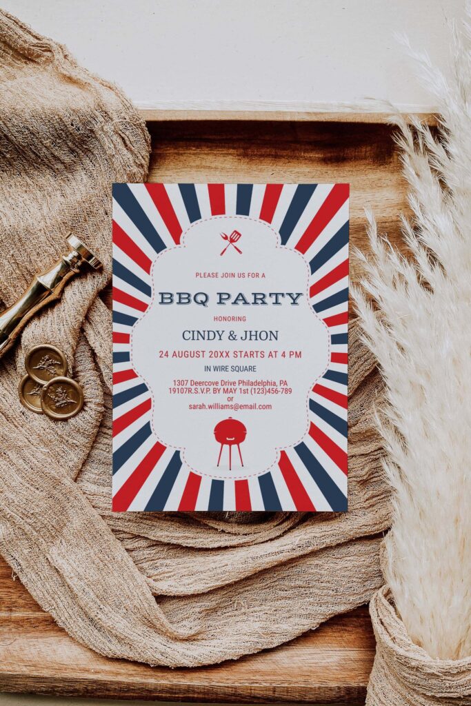 Barbeque Party Invitation Template | Do It Yourself Printables
