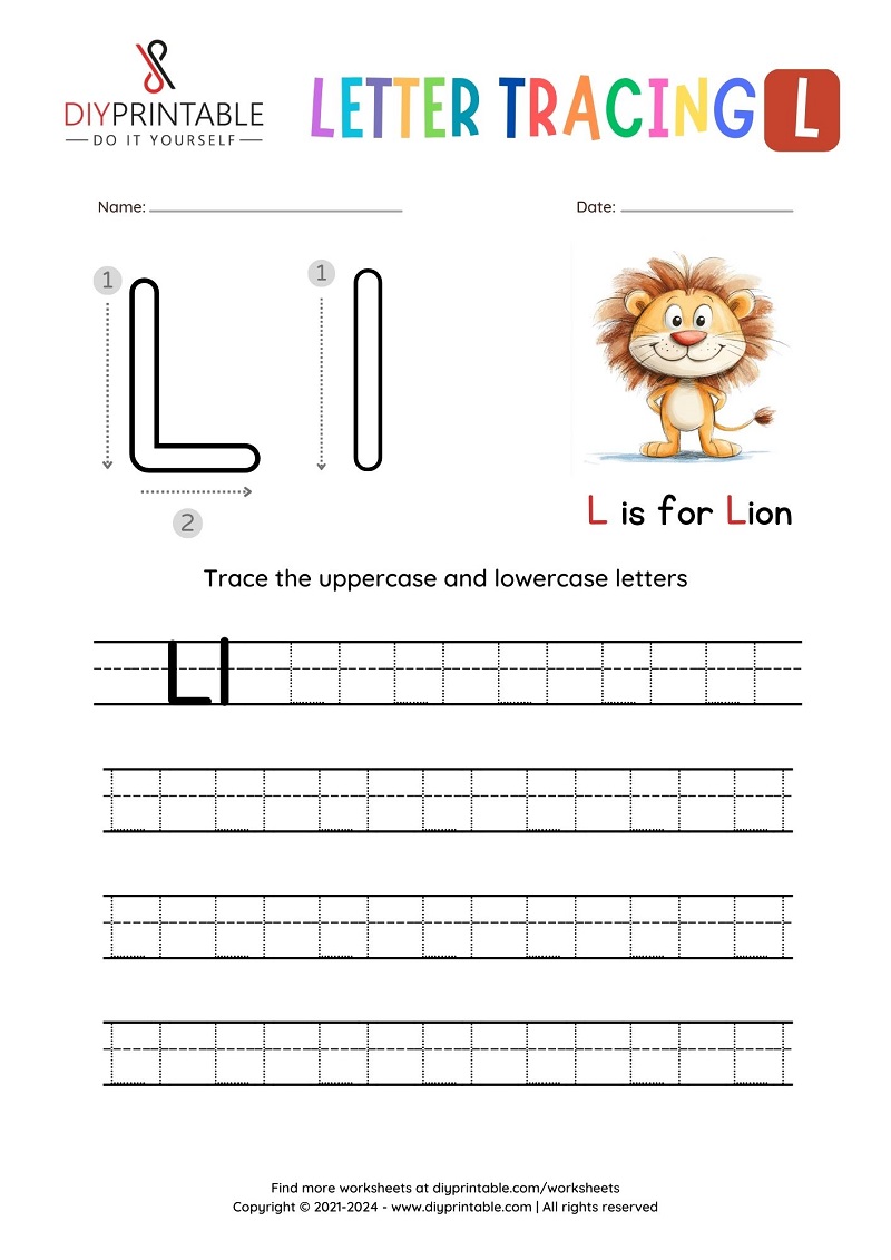 Tracing The Letter L Free Printable | Do It Yourself Printables