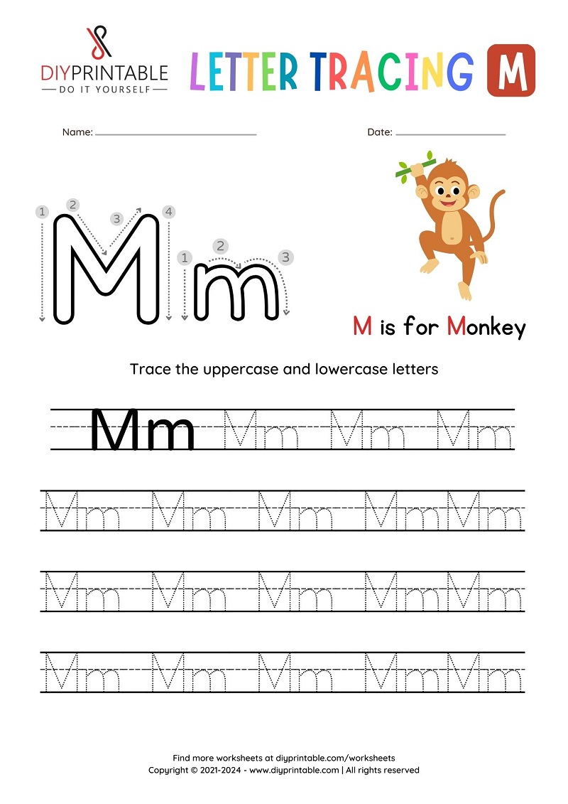 Tracing The Letter M Free Printable | DIY Printables