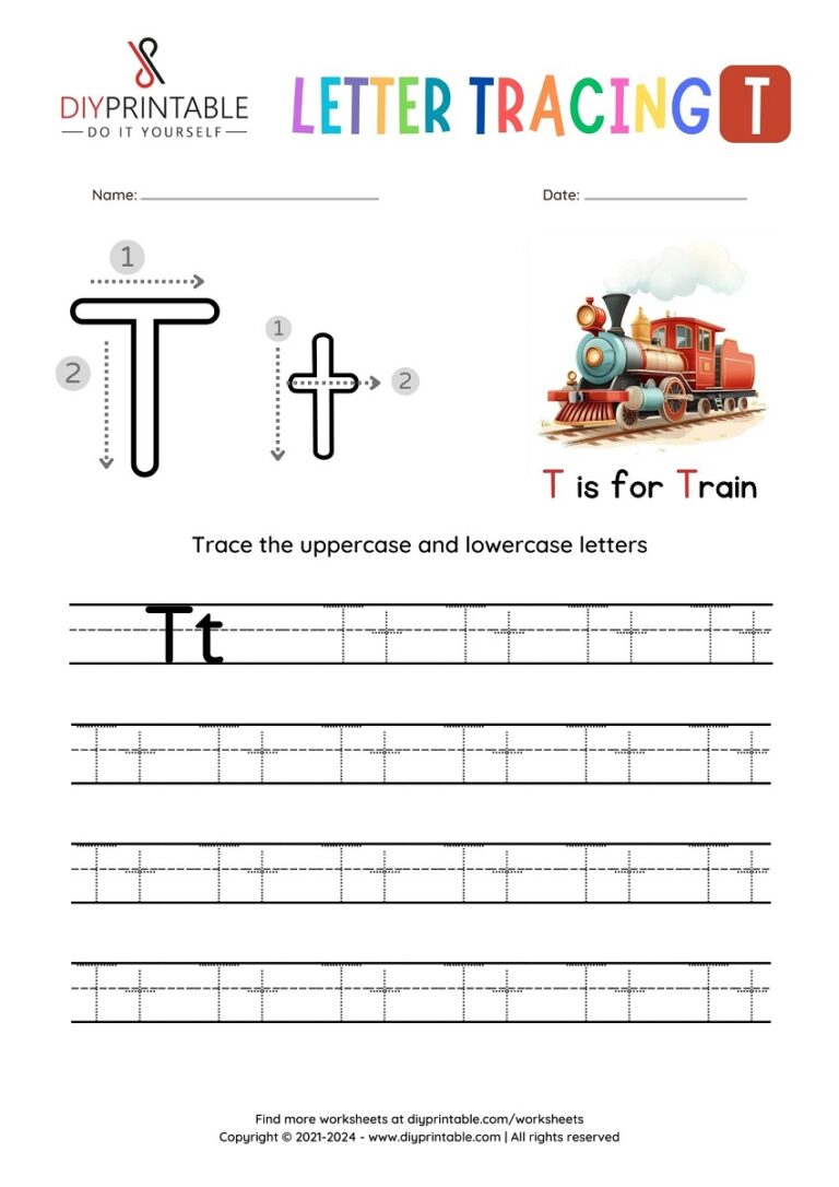 Tracing The Letter T Free Printable | DIY Printables