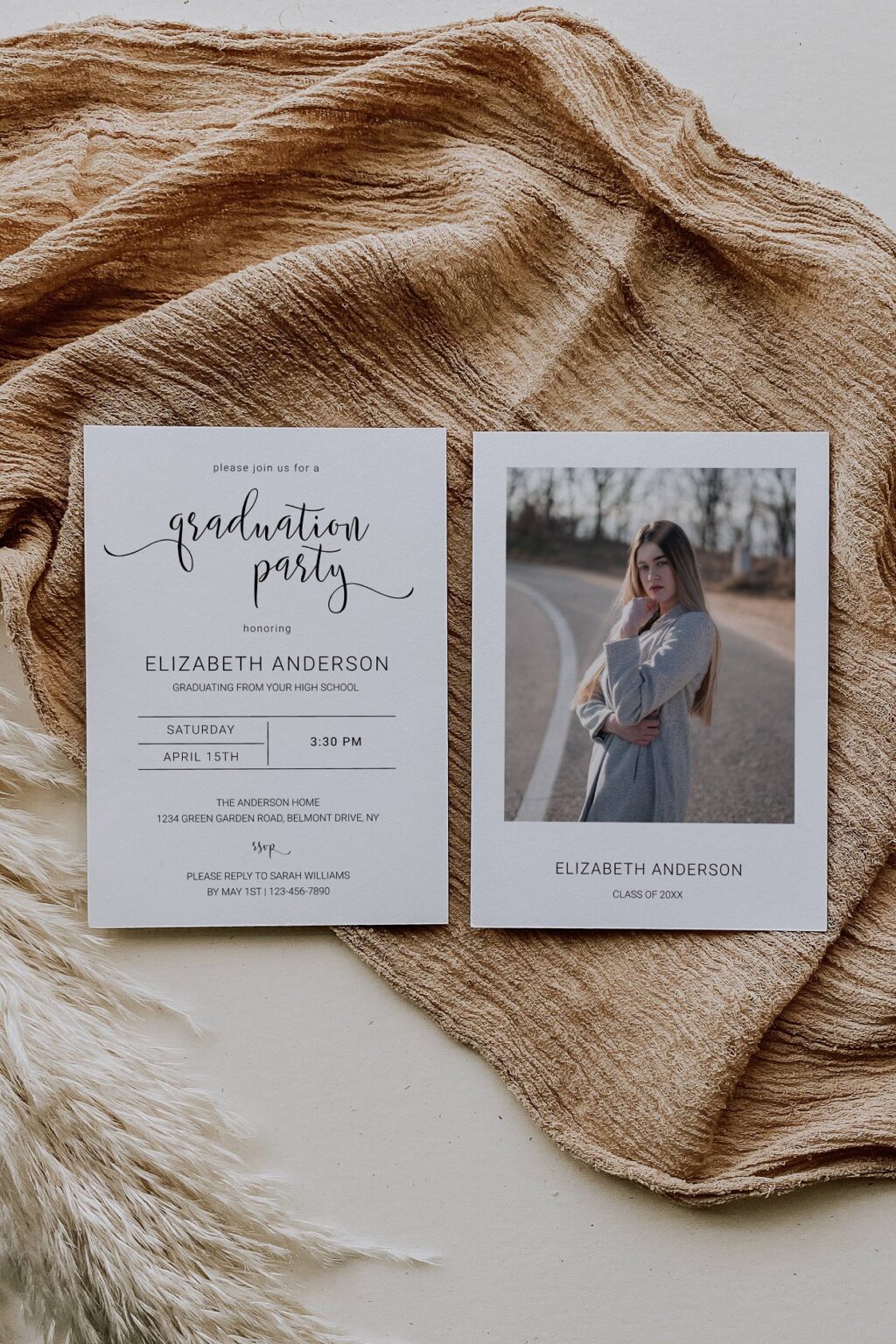 Modern Photo Graduation Party Invitation Template | DIY Printables