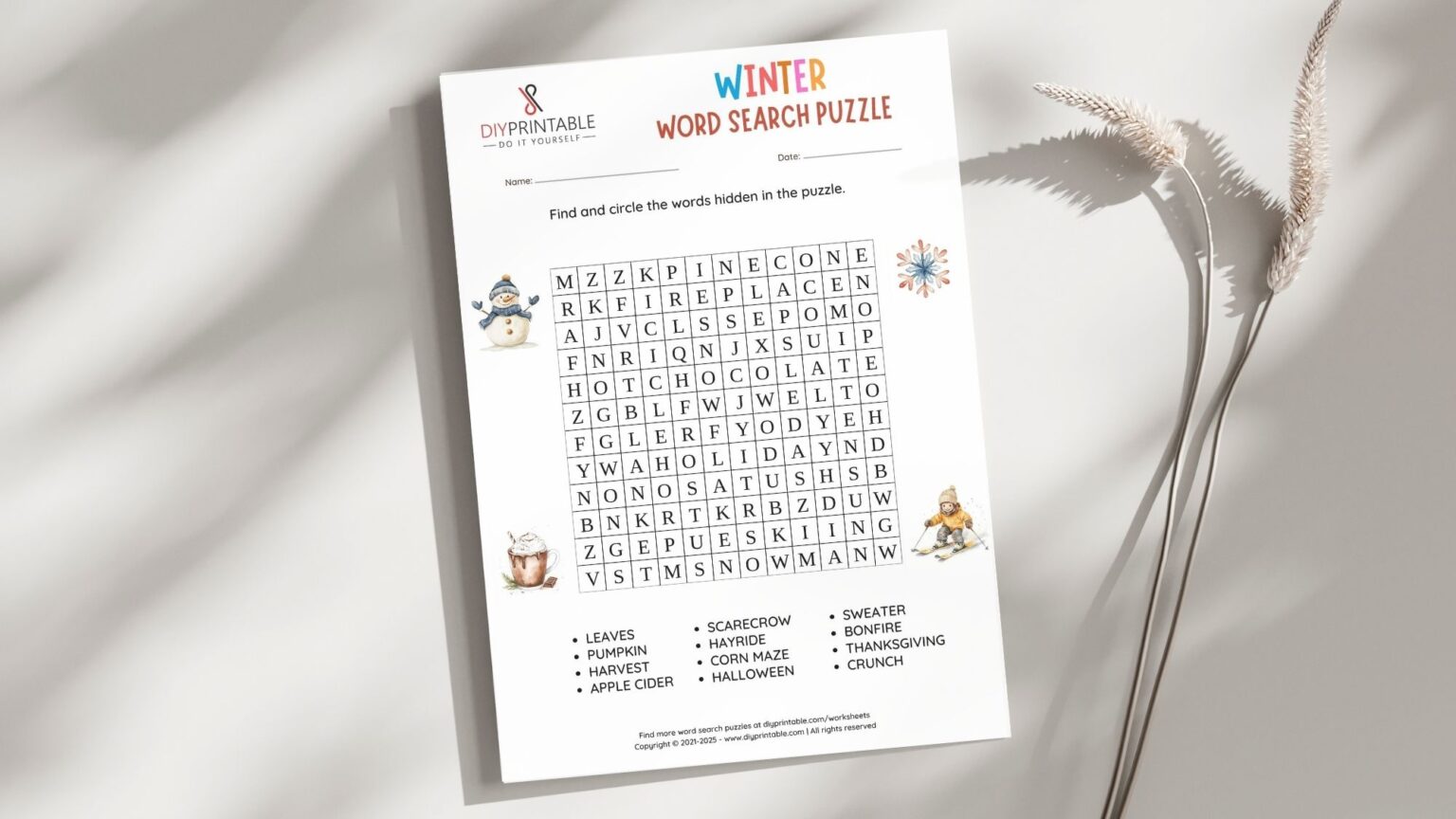 Free Printable Winter Word Search | DIY Printables