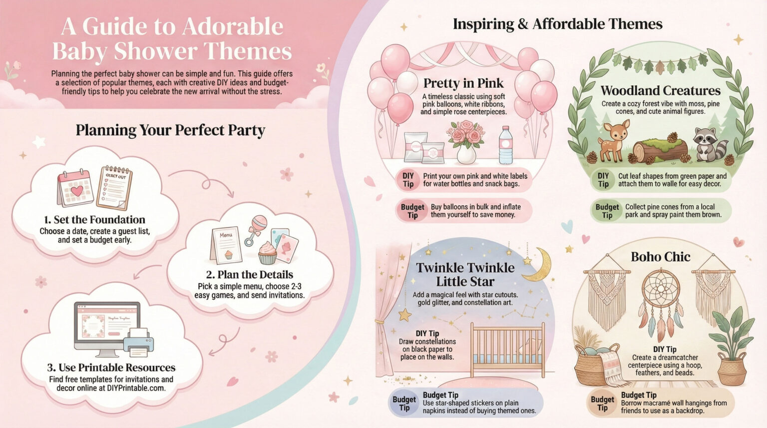 20 Baby Shower Themes For Girls | DIY Printables